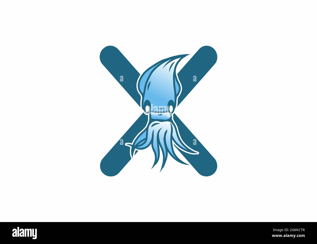 Blue initial letter X with squid design Stock Vector Image & Art - Alamy