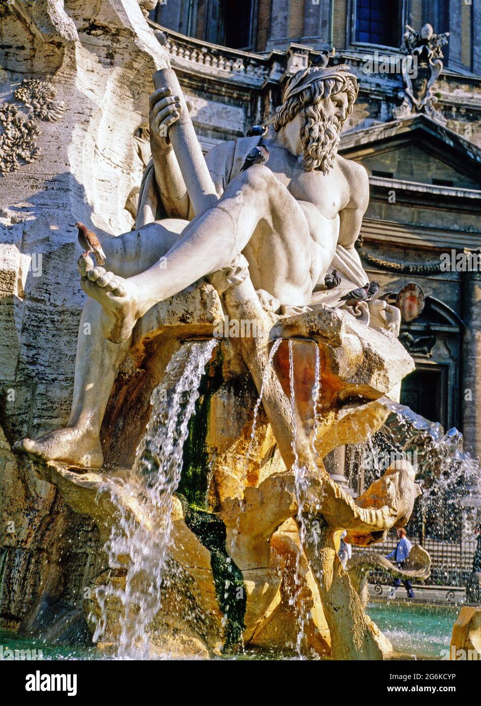 Bernini's Fountain of the Four Rivers .Piazza Navona, Rome Stock Photo ...