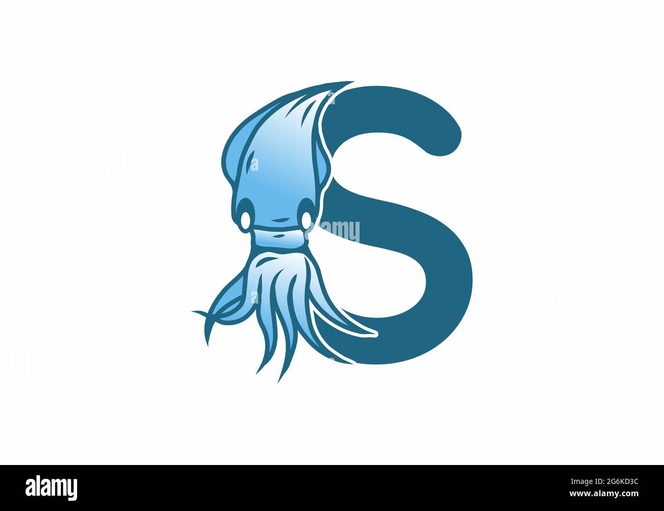 Blue initial letter S with squid design Stock Vector Image & Art - Alamy