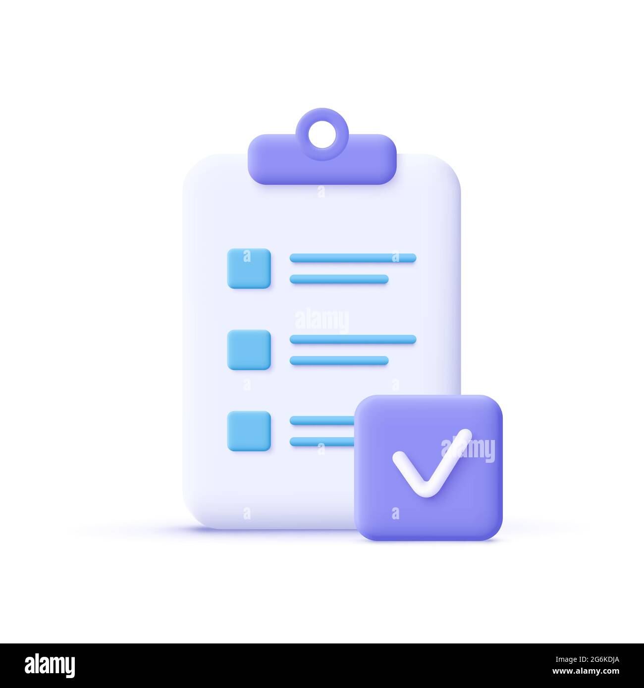 Assignment done icon. Clipboard, checklist symbol. 3d vector ...