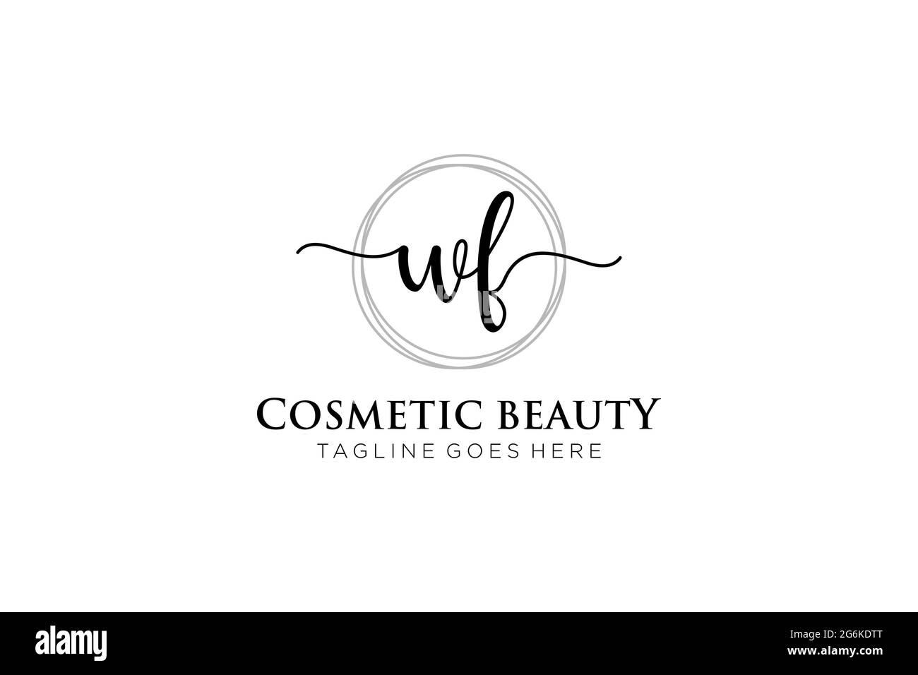 WF Feminine logo beauty monogram and elegant logo design, handwriting ...