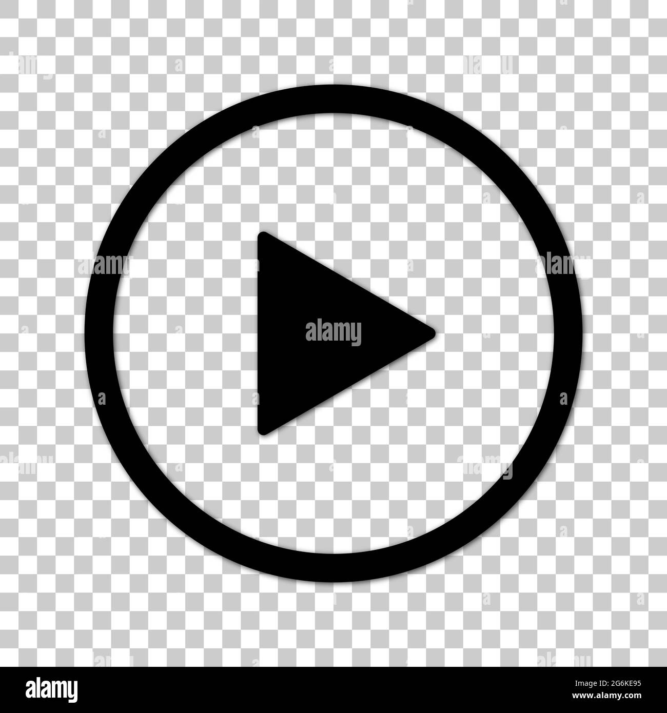 Play button in line art style. Vector arrow icon isolated on ...