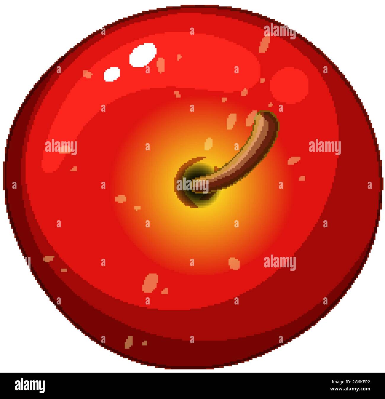 Top view of red apple isolated illustration Stock Vector Image & Art ...