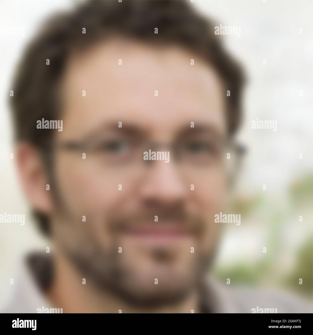Close-up portrait of white man with beard, blurred image ...