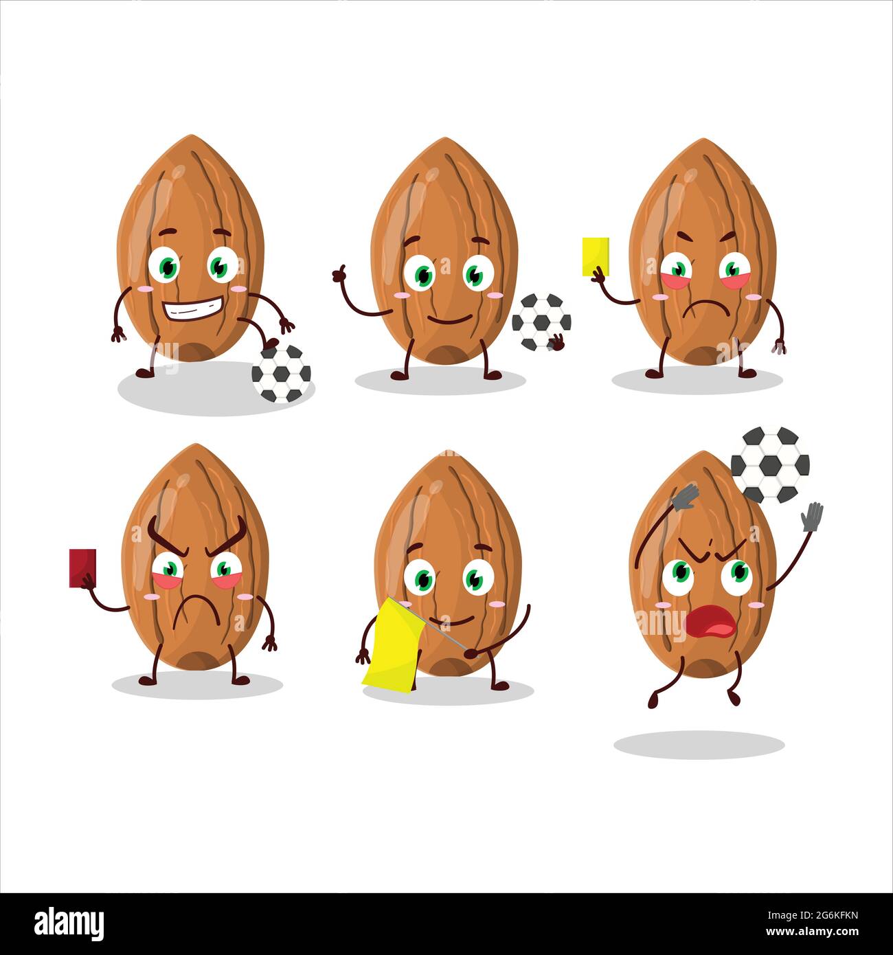 Almond cartoon character working as a Football referee. Vector ...