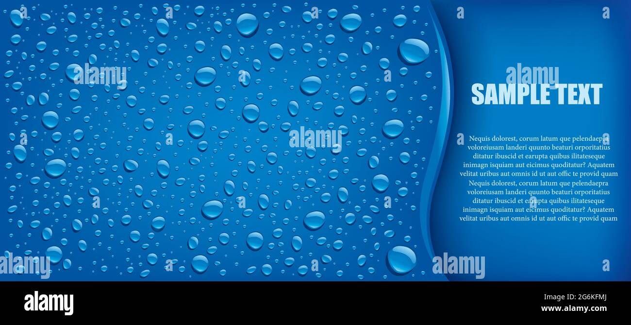 blue water background with many drops and place for text Stock Vector ...