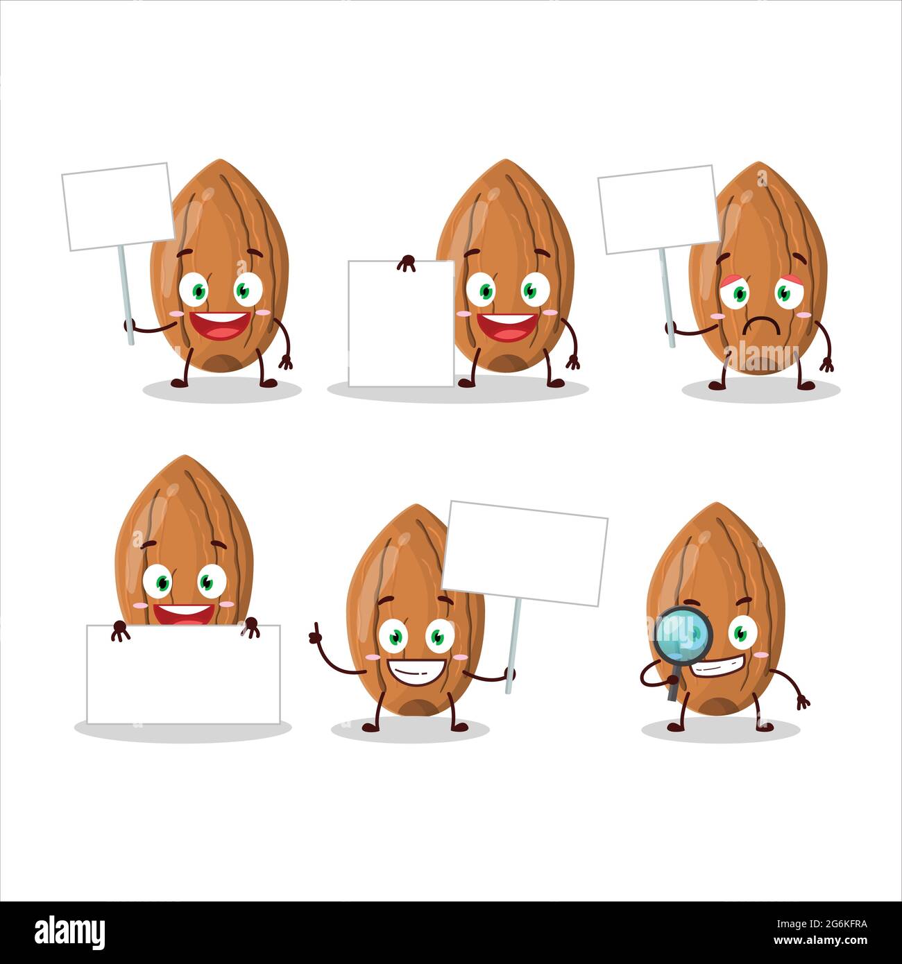 Almond cartoon in character bring information board. Vector ...