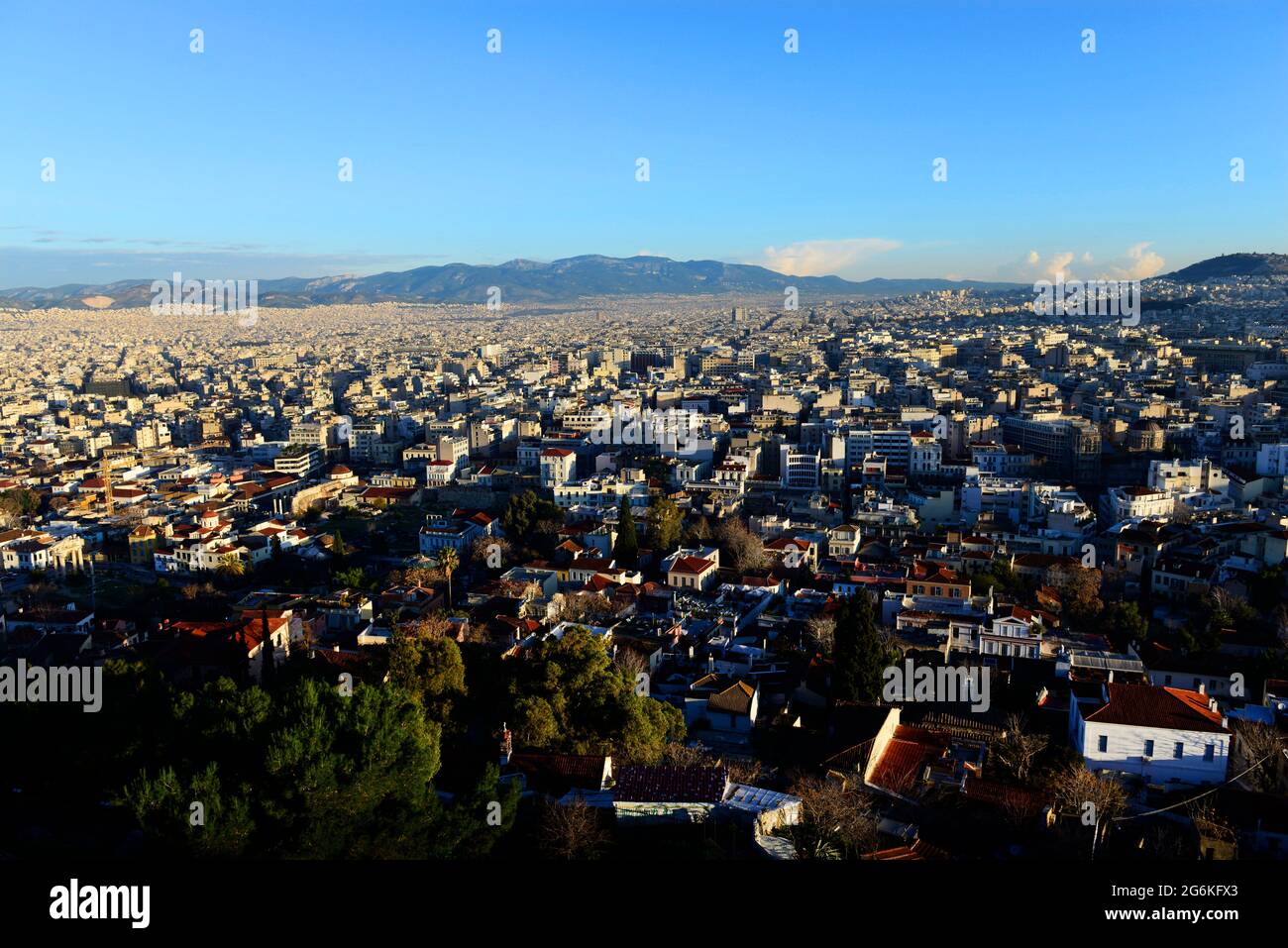 A view of Athens's city center from the Acropolis Stock Photo - Alamy