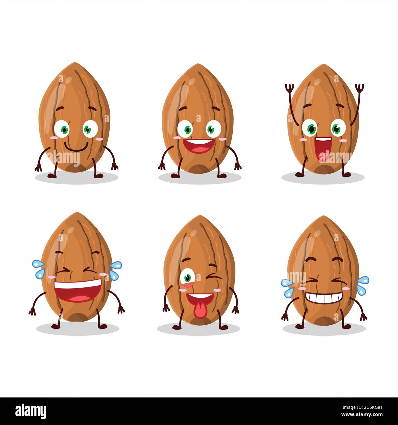 Cartoon character of almond with smile expression. Vector illustration ...