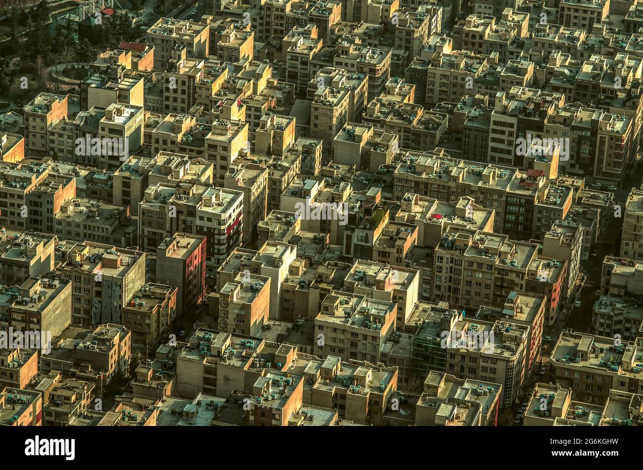 View from the Borje Milat tower of the neighborhoods with densely built ...