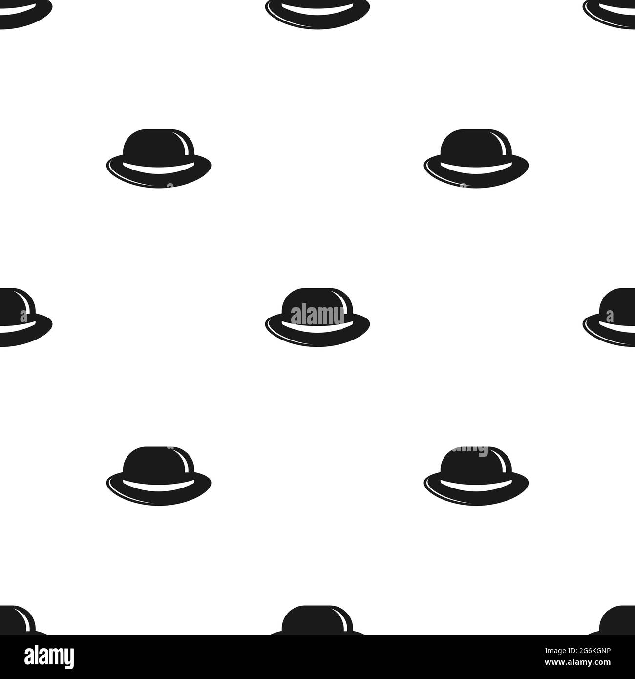 Seamless pattern with bowler hats on white background. Gentleman simple ...