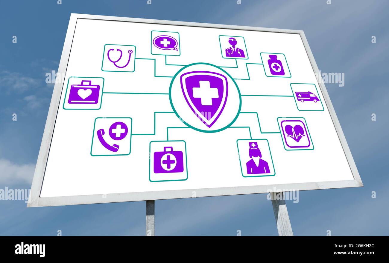 Health protection concept drawn on a billboard Stock Photo - Alamy