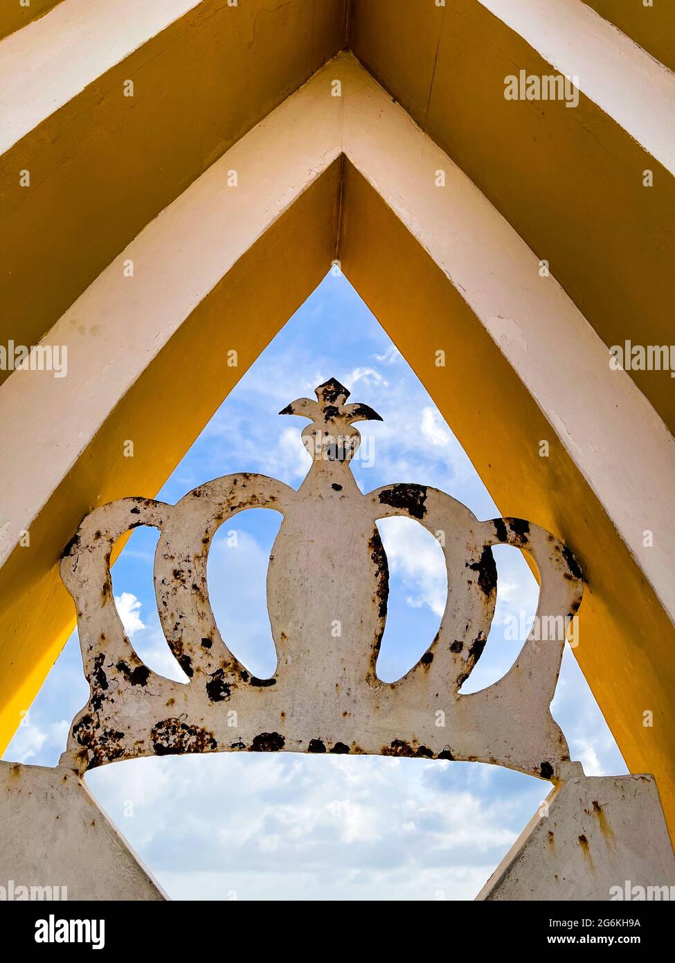 Metal crown with rust due to time and weather Stock Photo - Alamy