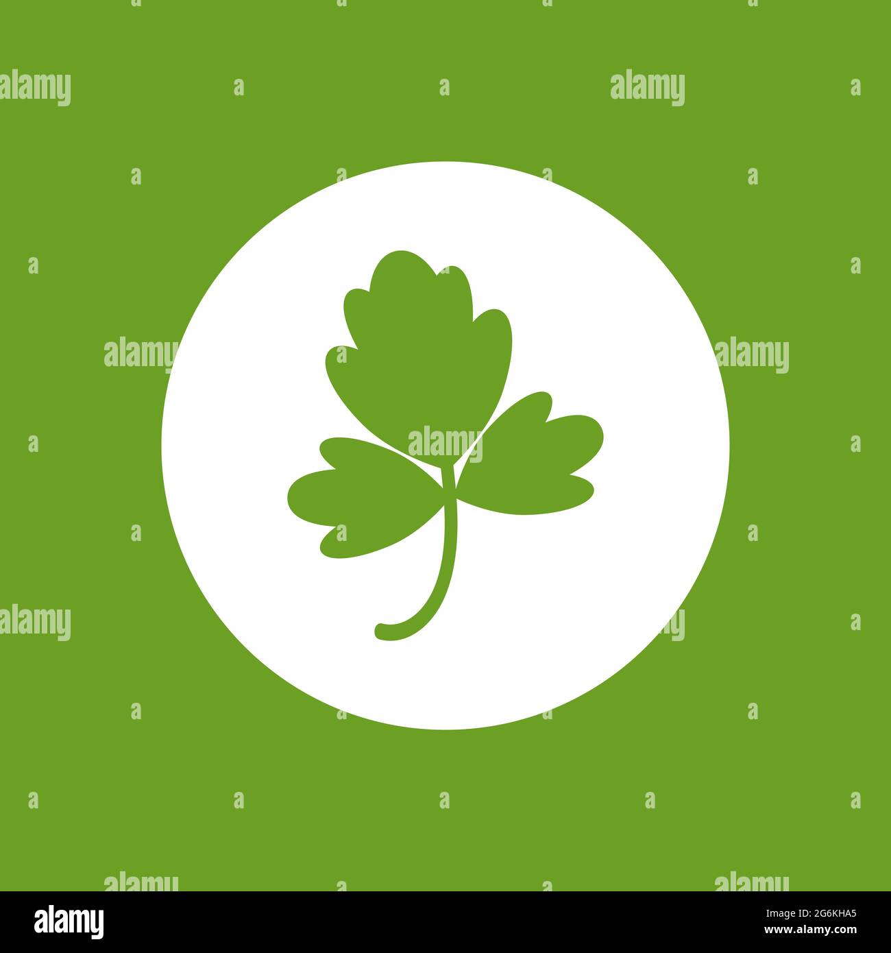 Green parsley twig, shoot, sprig. Icon Isolated on white. Logo for eco ...
