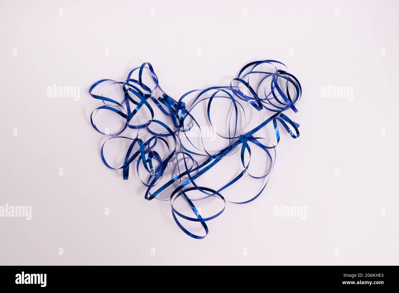 Blue shiny ribbon in a shape of heart Stock Photo - Alamy