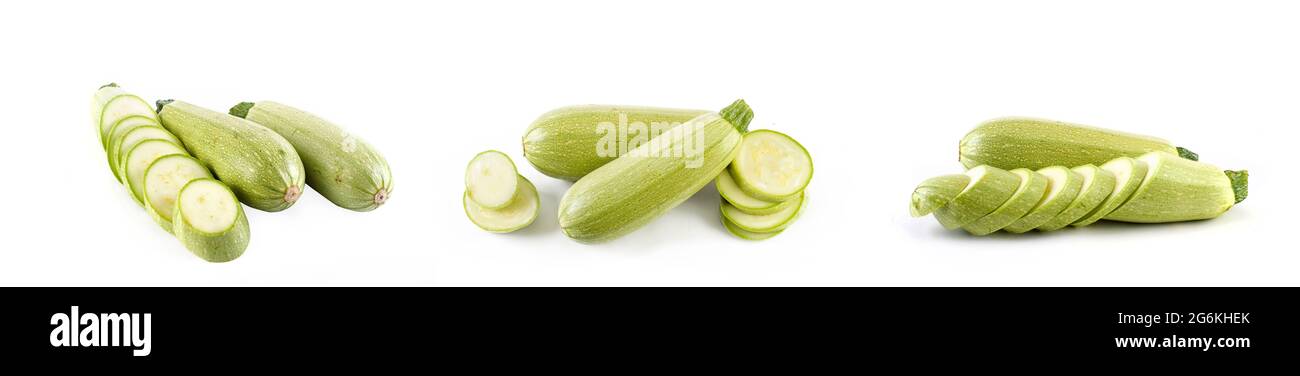 Courgettes on a white background. Courgettes are fresh and delicious ...