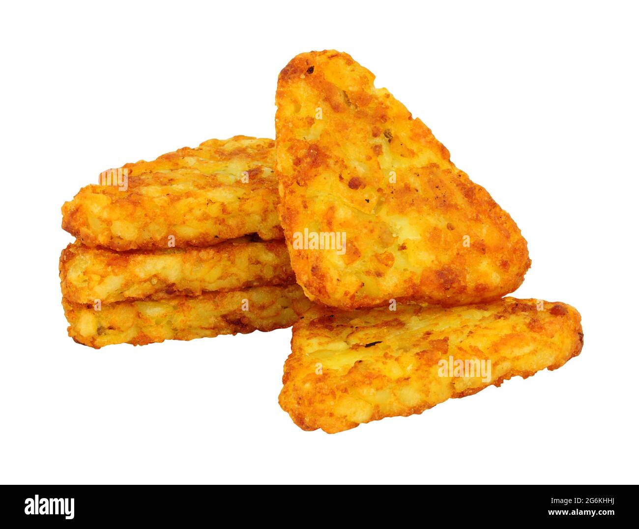 Group of crispy potato hash browns isolated on a white background Stock ...