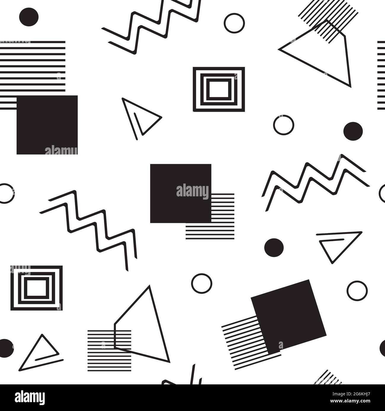 Seamless pattern, various geometric shapes on a white background ...