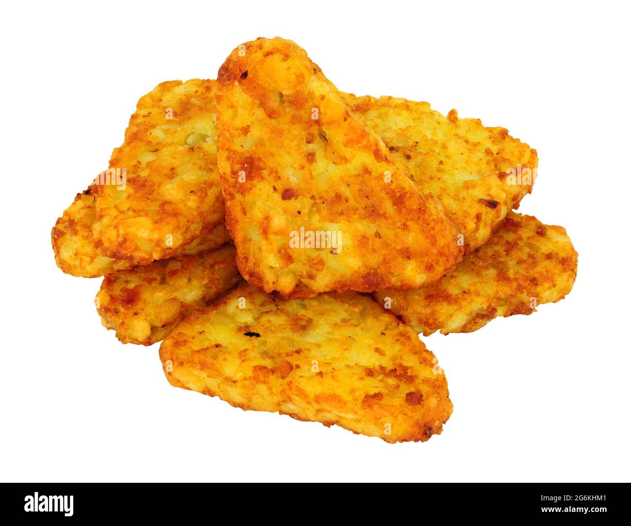 Group of crispy potato hash browns isolated on a white background Stock ...