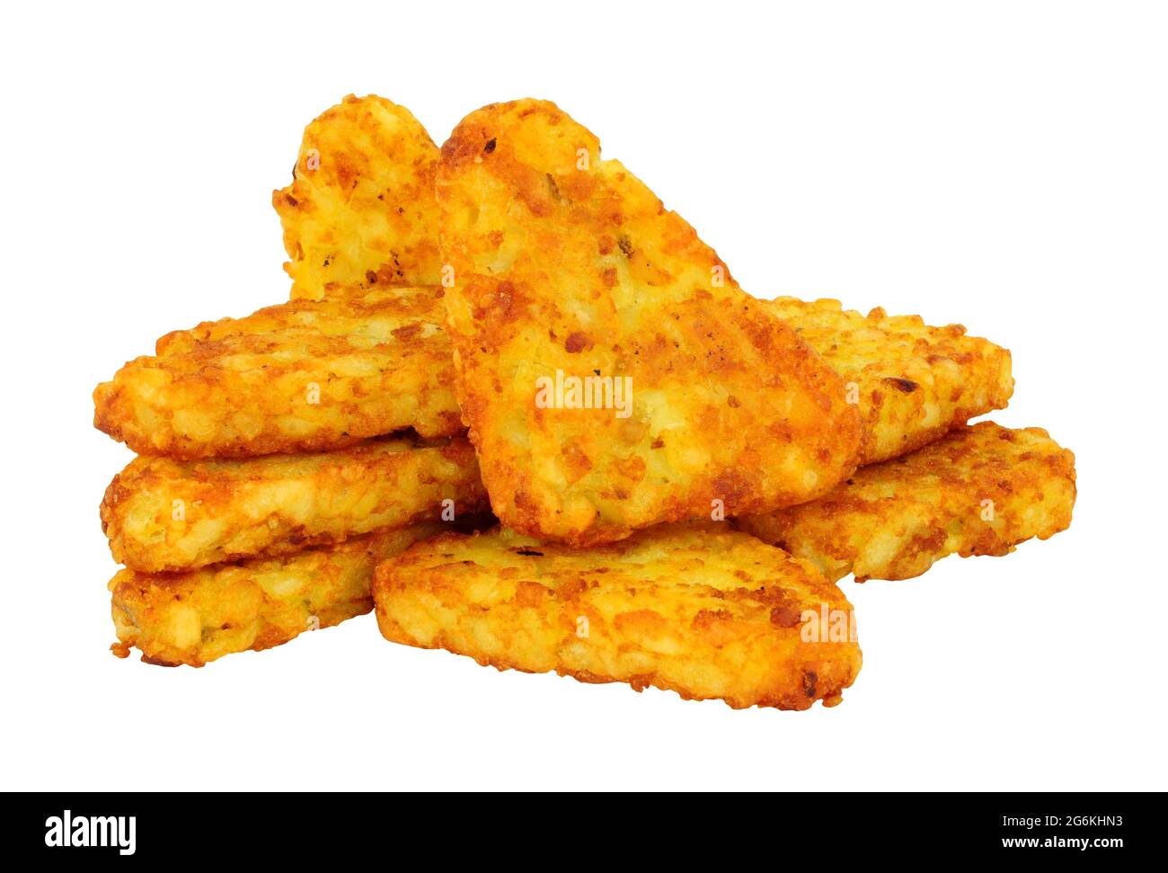 Group of crispy potato hash browns isolated on a white background Stock ...