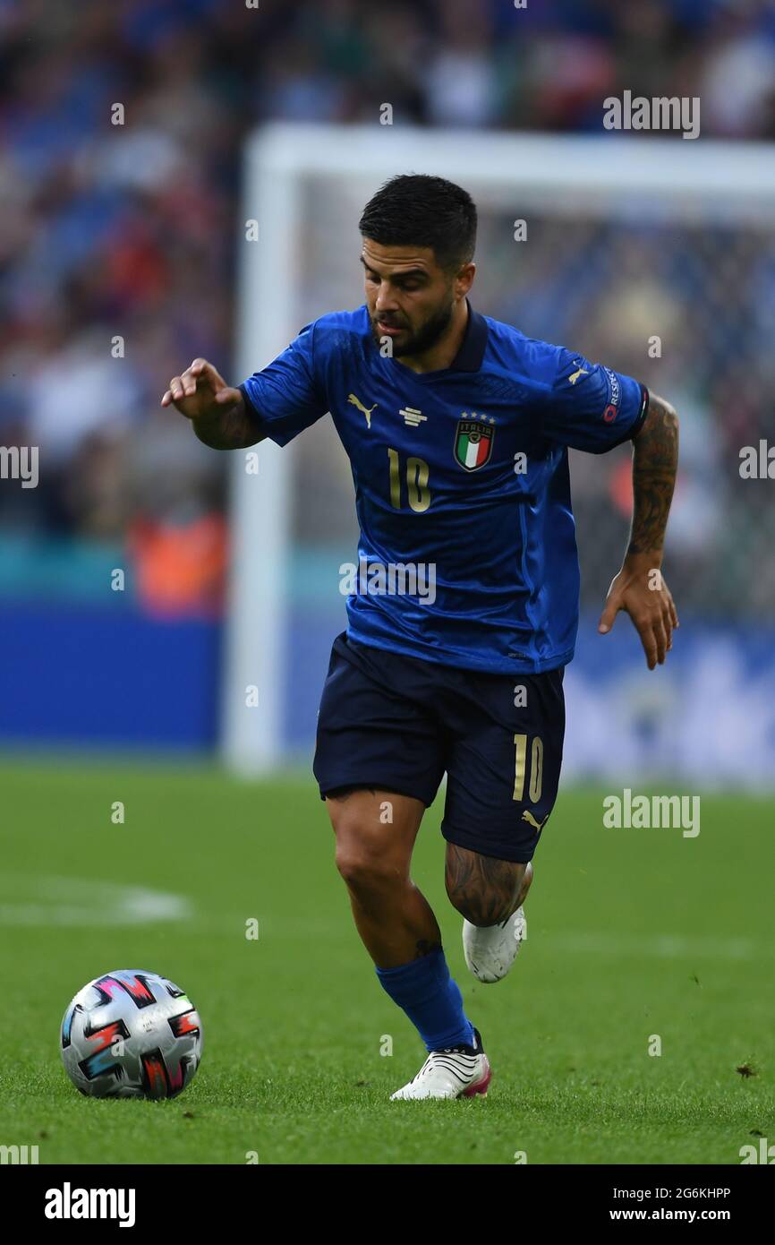 London, England. 06/07/2021, Lorenzo Insigne (Italy) during the Uefa ...