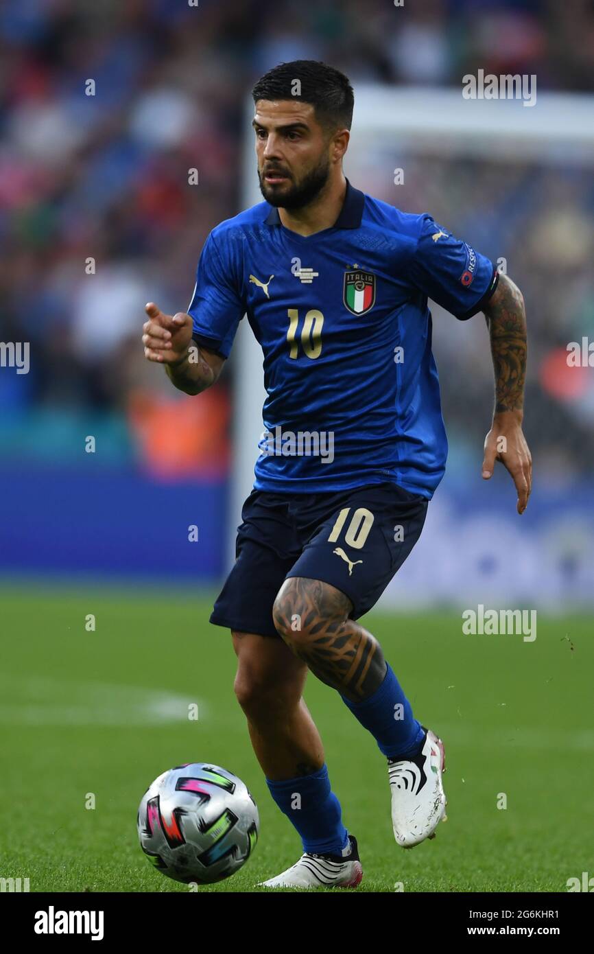London, England. 06/07/2021, Lorenzo Insigne (Italy) during the Uefa ...