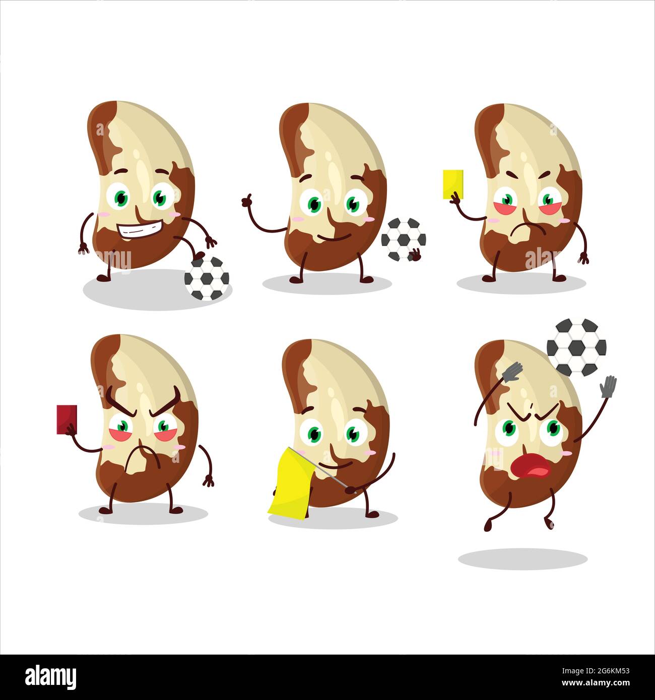 Brazil nuts cartoon character working as a Football referee. Vector ...