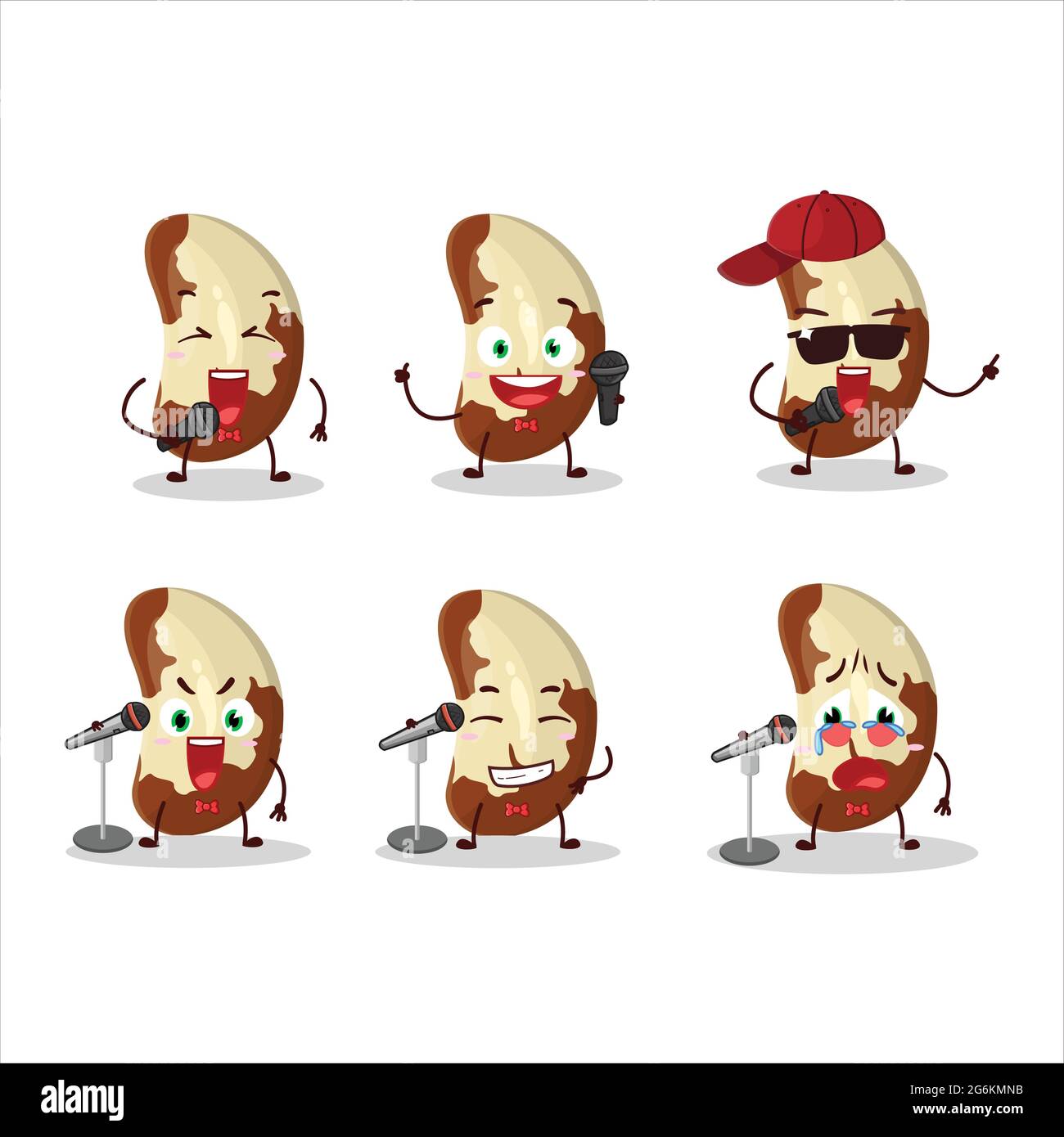 A Cute Cartoon design concept of brazil nuts singing a famous song ...