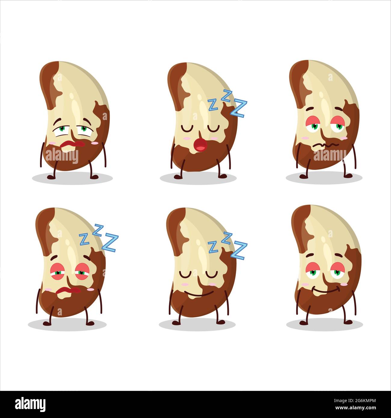Cartoon character of brazil nuts with sleepy expression. Vector ...