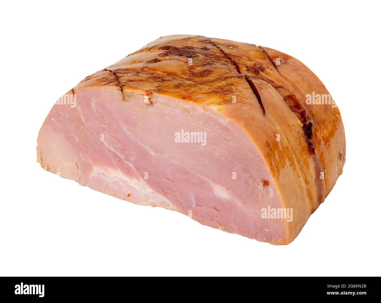 Honey glazed roast ham joint isolated on a white background Stock Photo ...