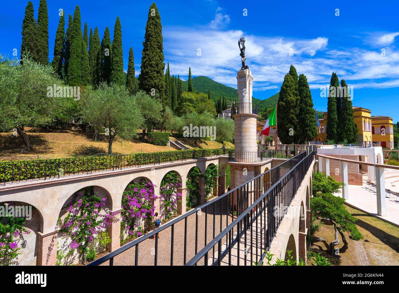 Famous Vittoriale degli Italiani in the city of Gardone Riviera at Garda Lake in Italy Stock ...