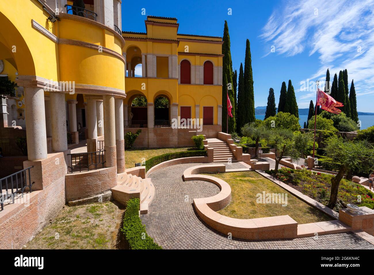 Famous Vittoriale degli Italiani in the city of Gardone Riviera at Garda Lake in Italy Stock ...