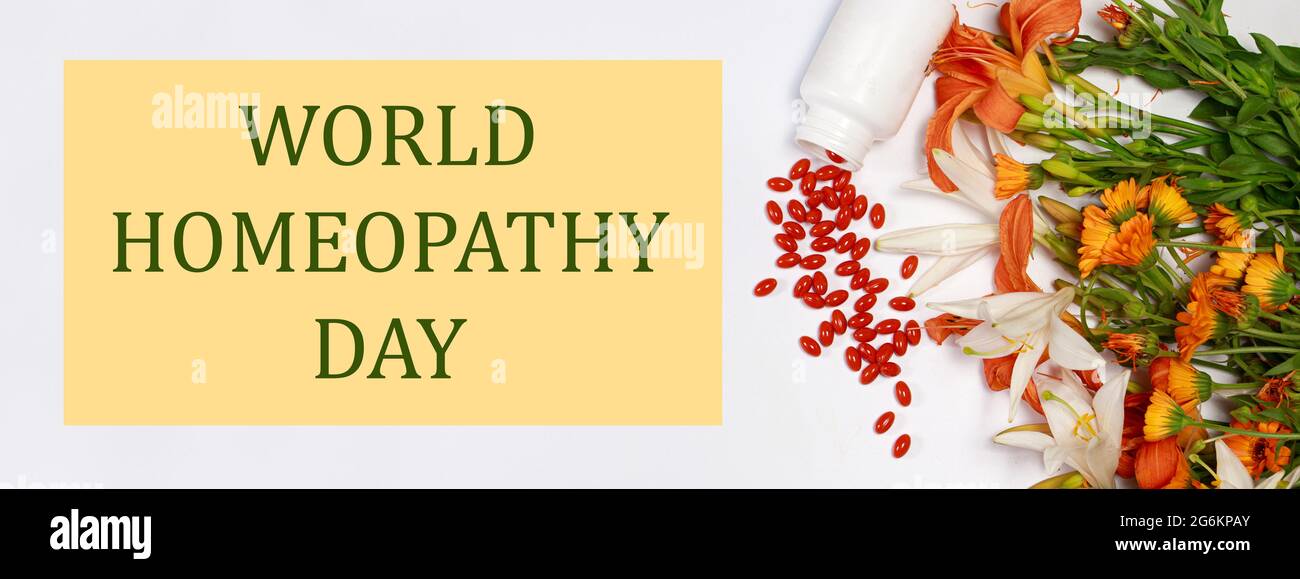 Banner with bioadditive tablets and medicinal plants with the ...