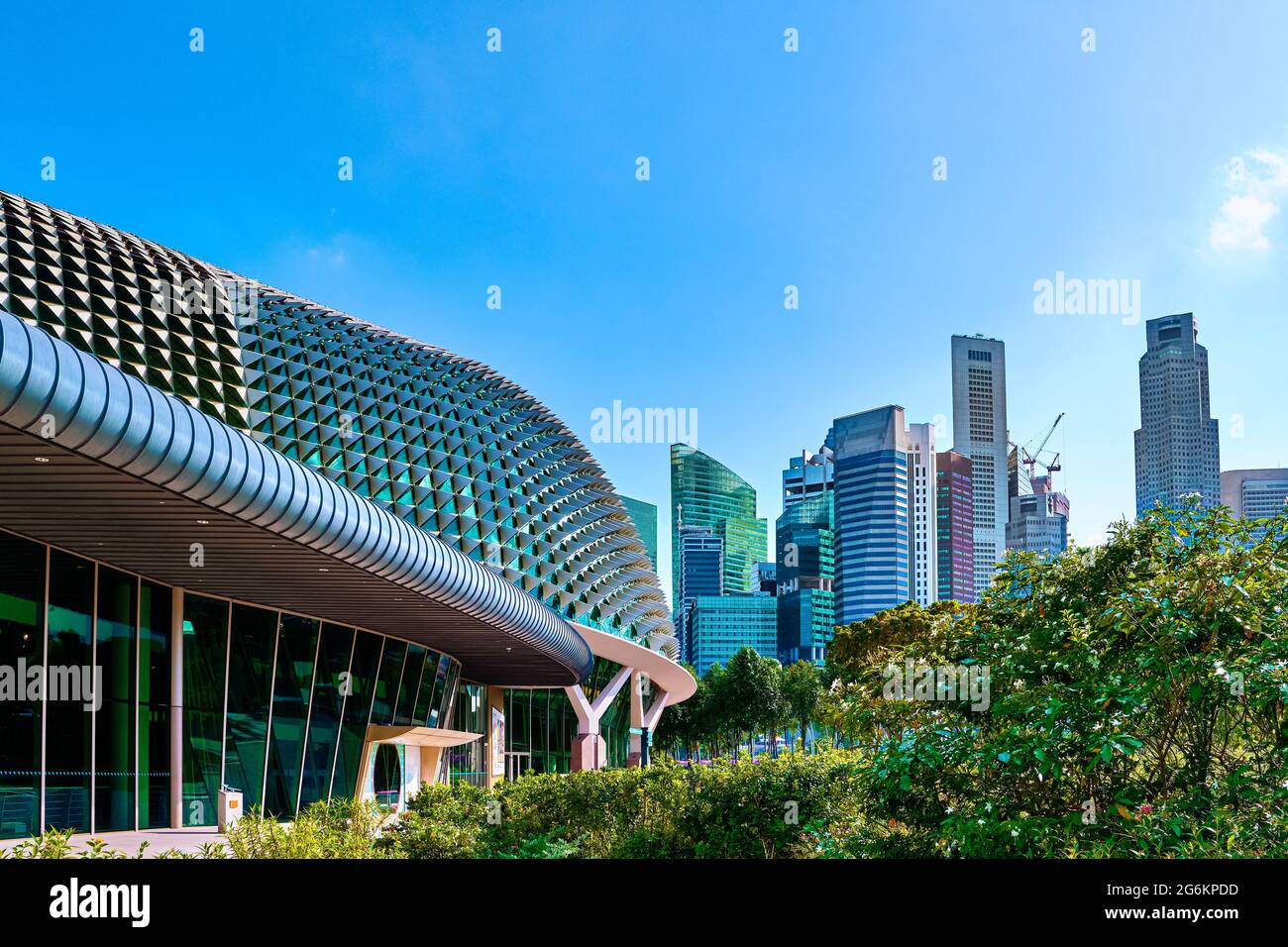 Side view of Esplanade center, Theaters on the Bay, and Central ...