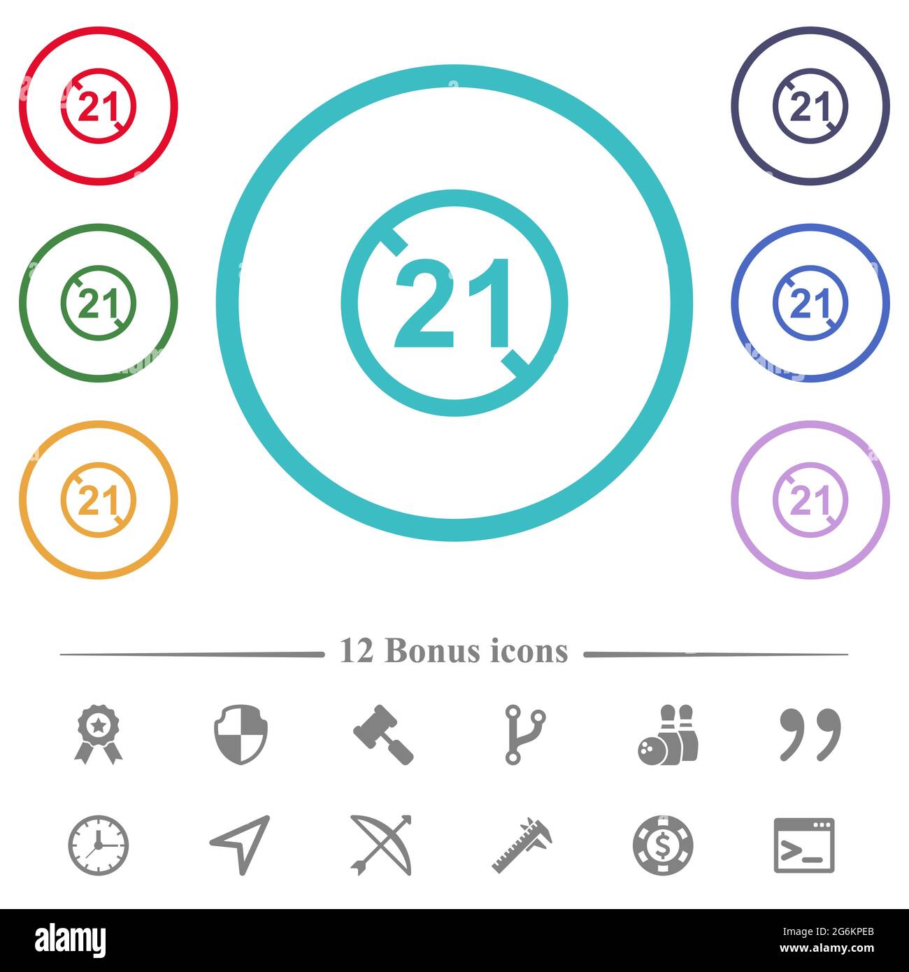 Not allowed under 21 flat color icons in circle shape outlines. 12 ...