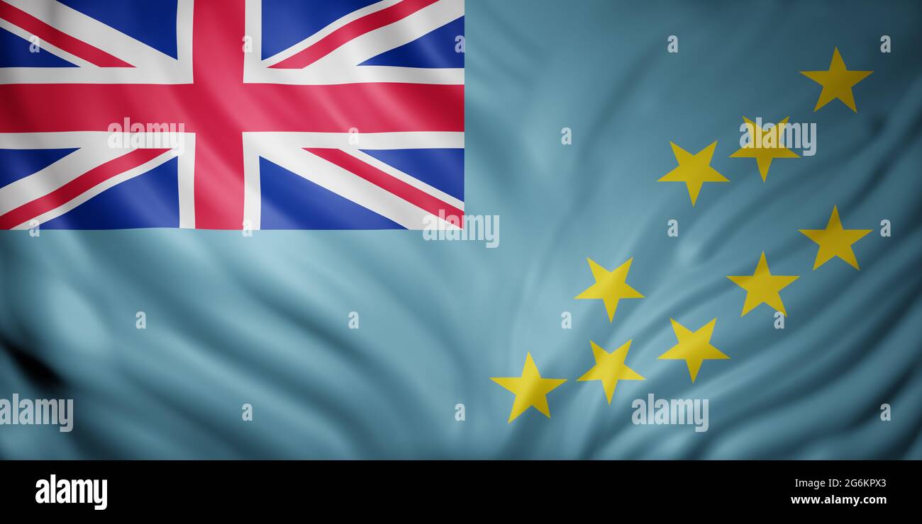 3d rendering of a detail of a silked Tuvalu flag Stock Photo - Alamy
