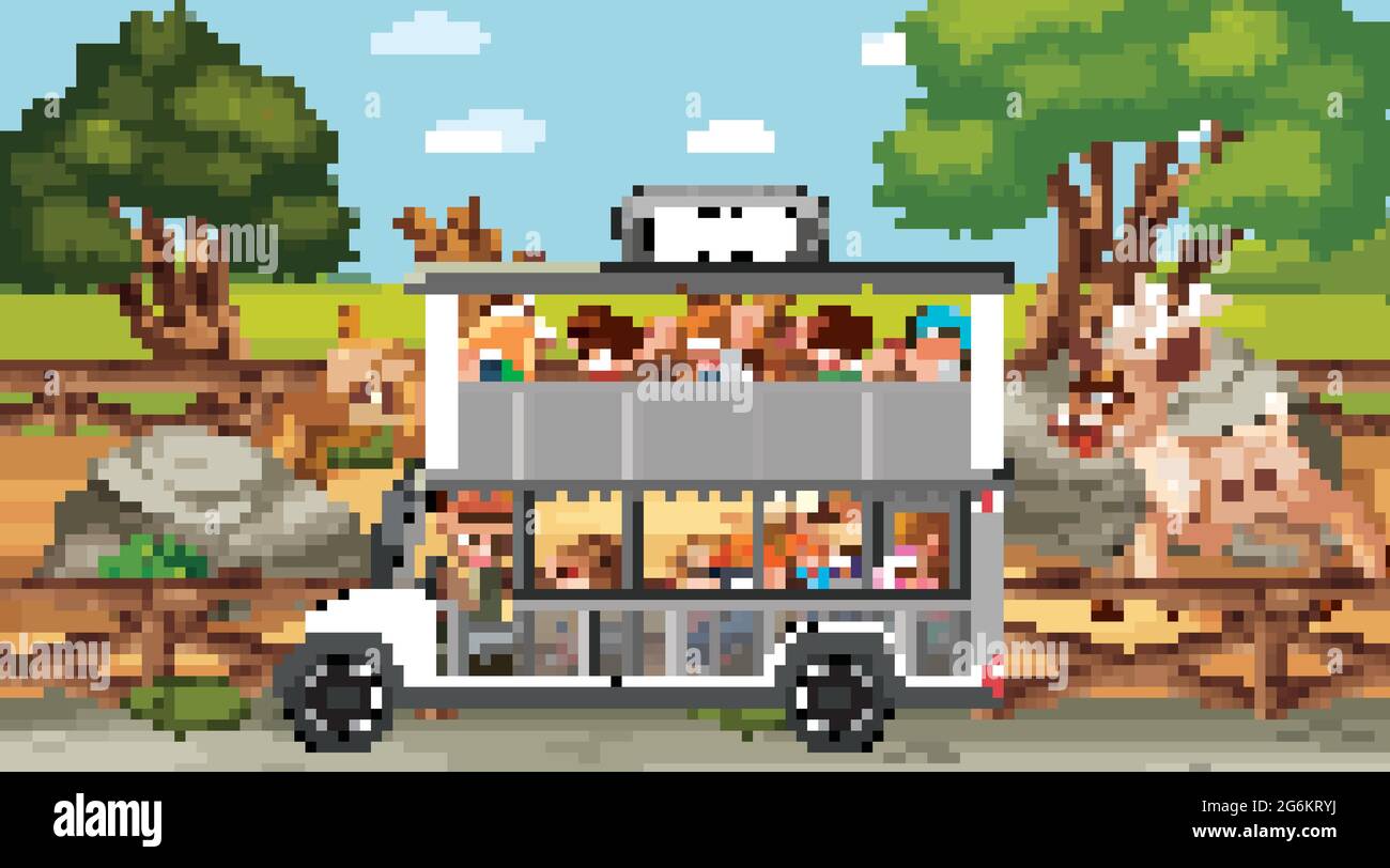 Deer safari bus Stock Vector Images - Alamy