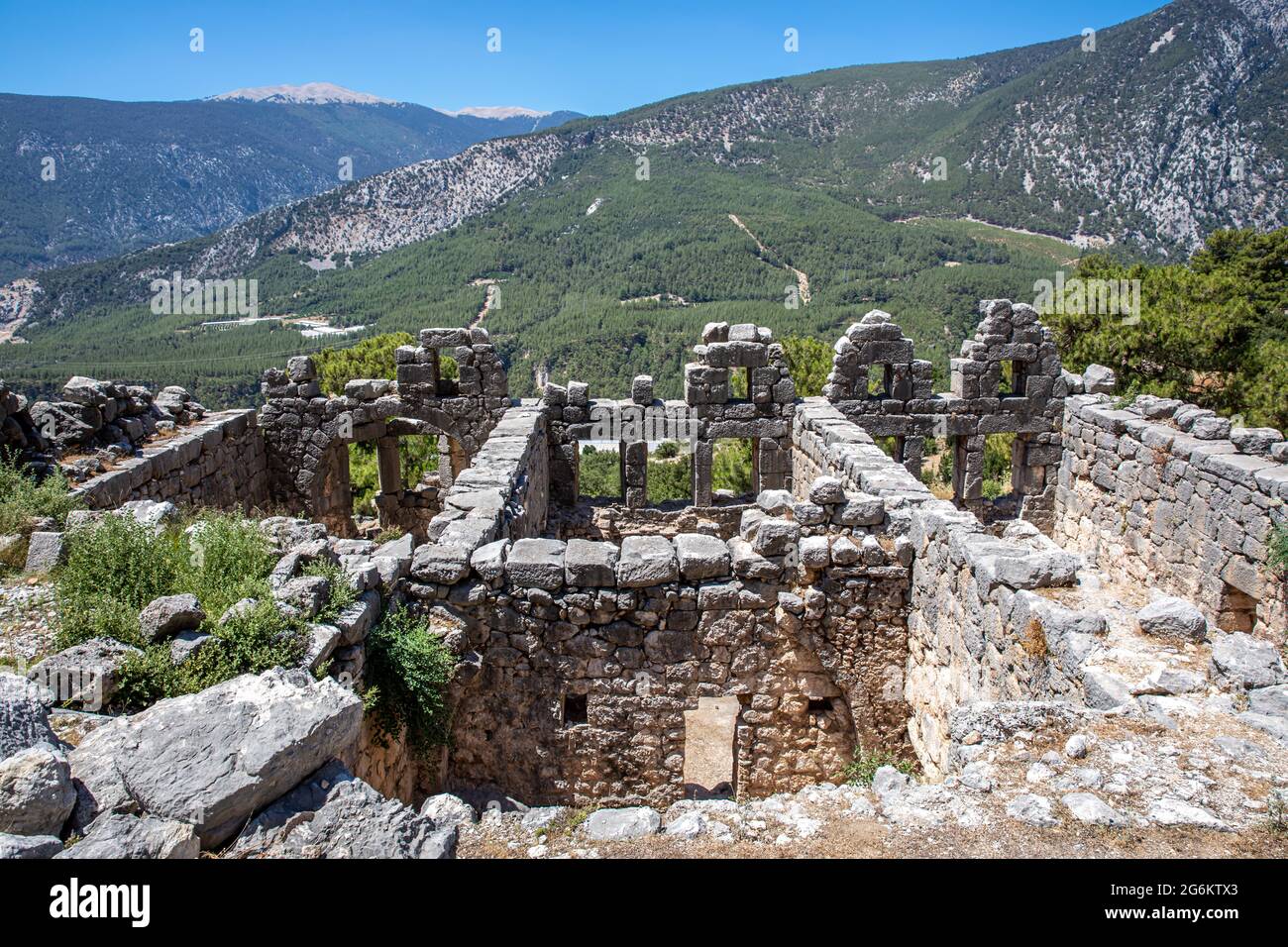 Ruins of the ancient city of Arycanda, Finike, Antalya, Turkey Stock ...
