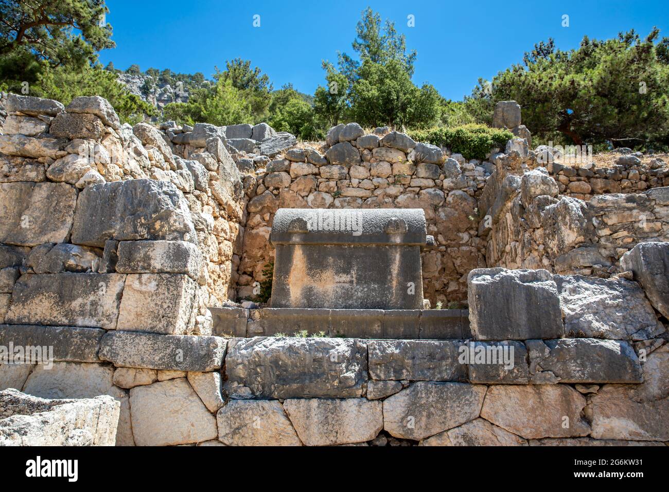 Ruins of the ancient city of Arycanda, Finike, Antalya, Turkey Stock ...