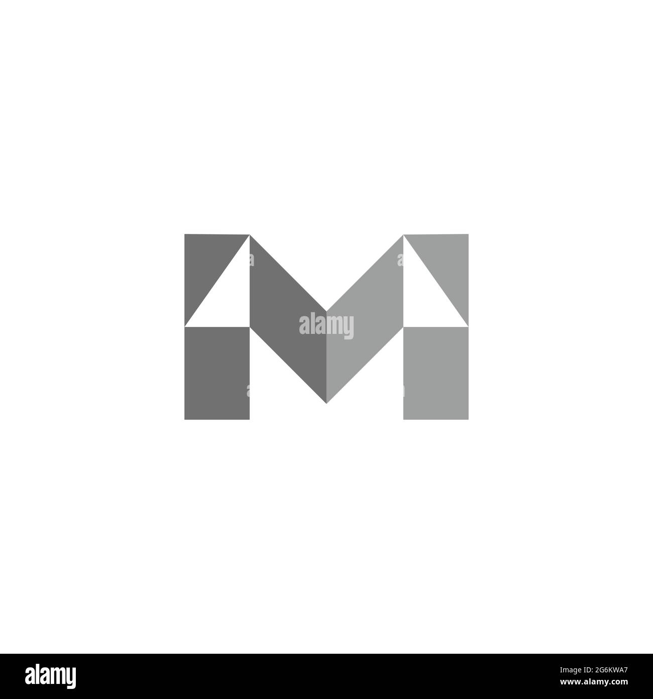 letter m triangle mosaic shadow geometric logo vector Stock Vector ...