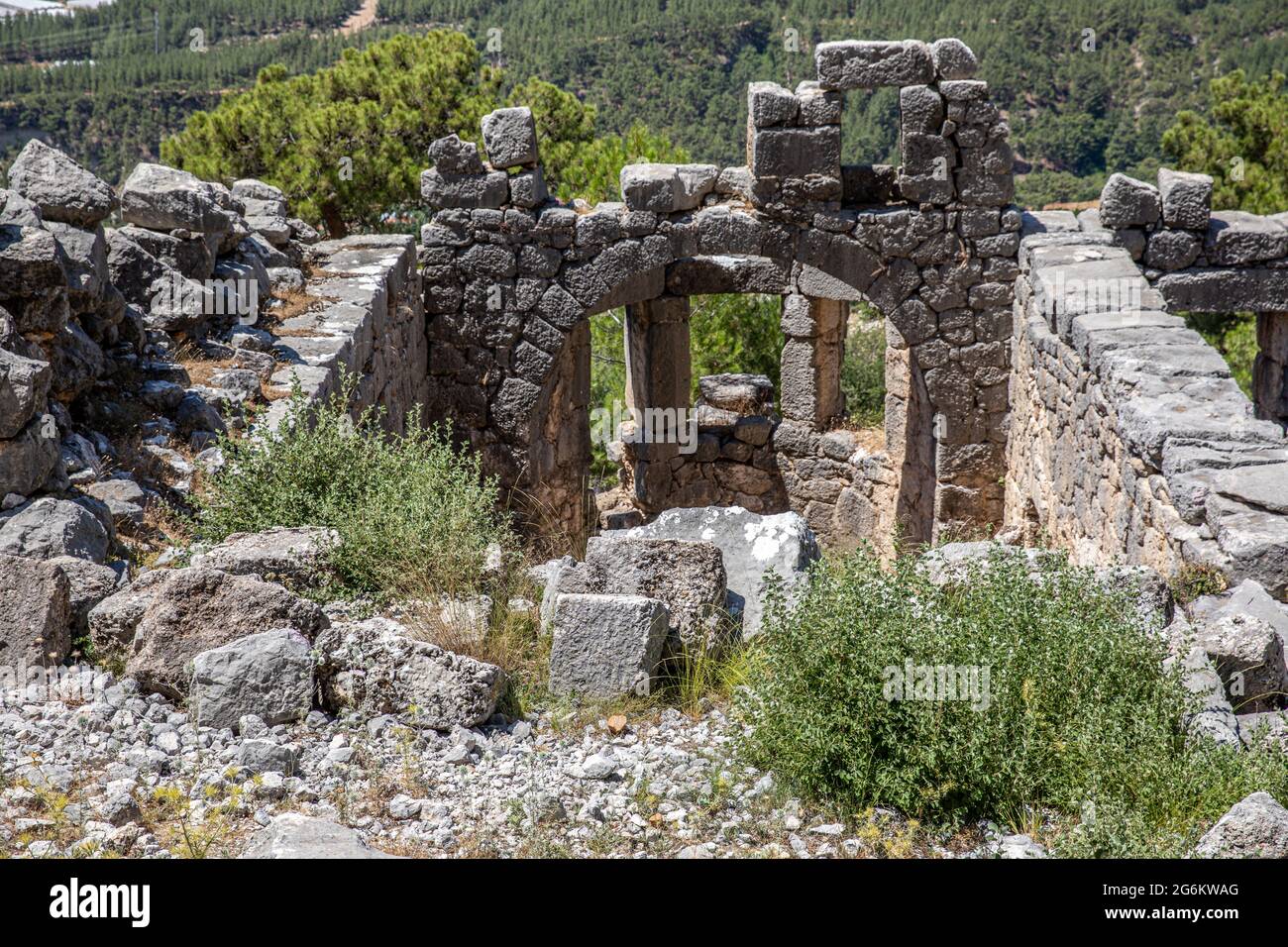 Ruins of the ancient city of Arycanda, Finike, Antalya, Turkey Stock ...