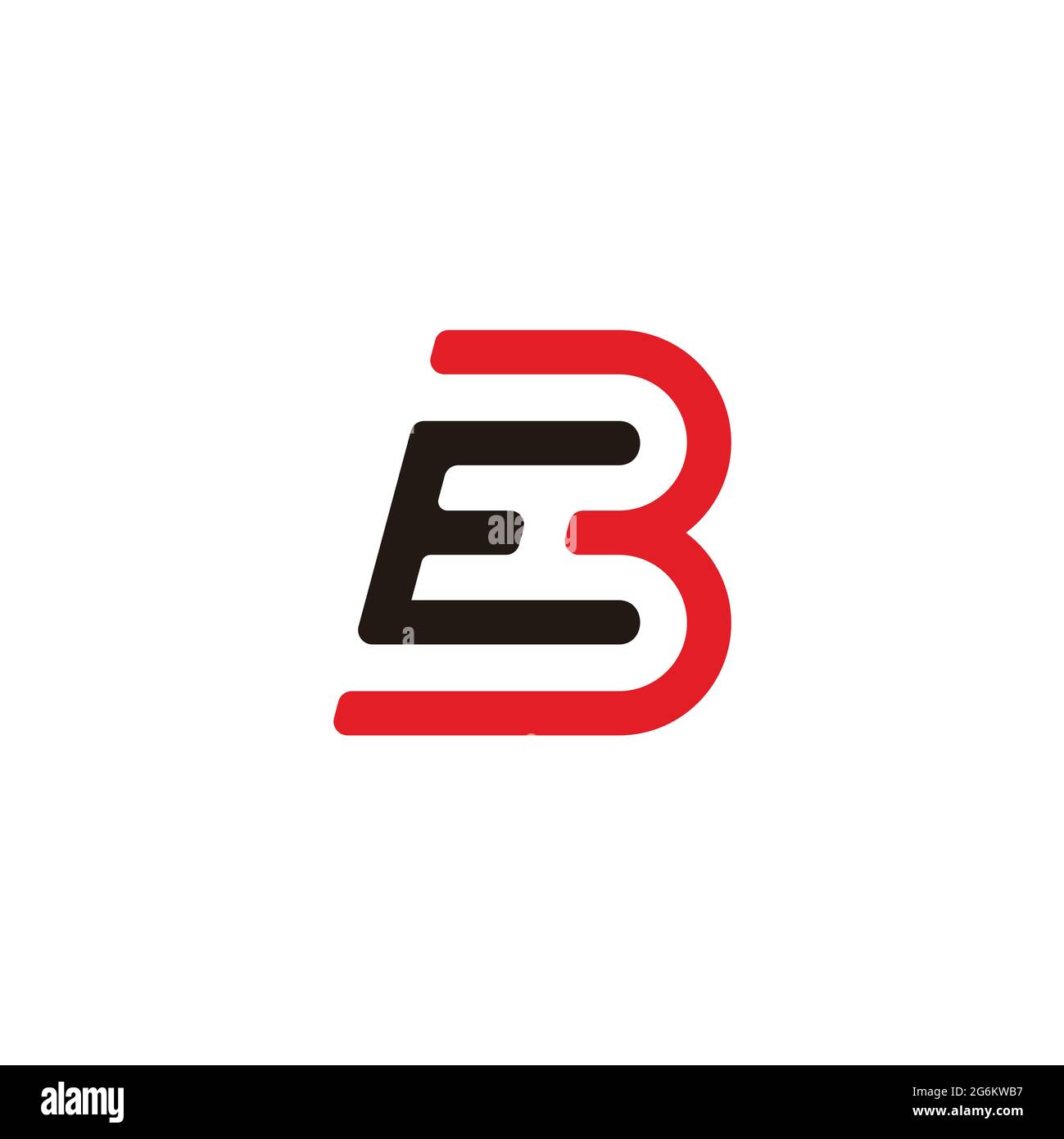 letter be simple geometric line colorful logo vector Stock Vector Image ...