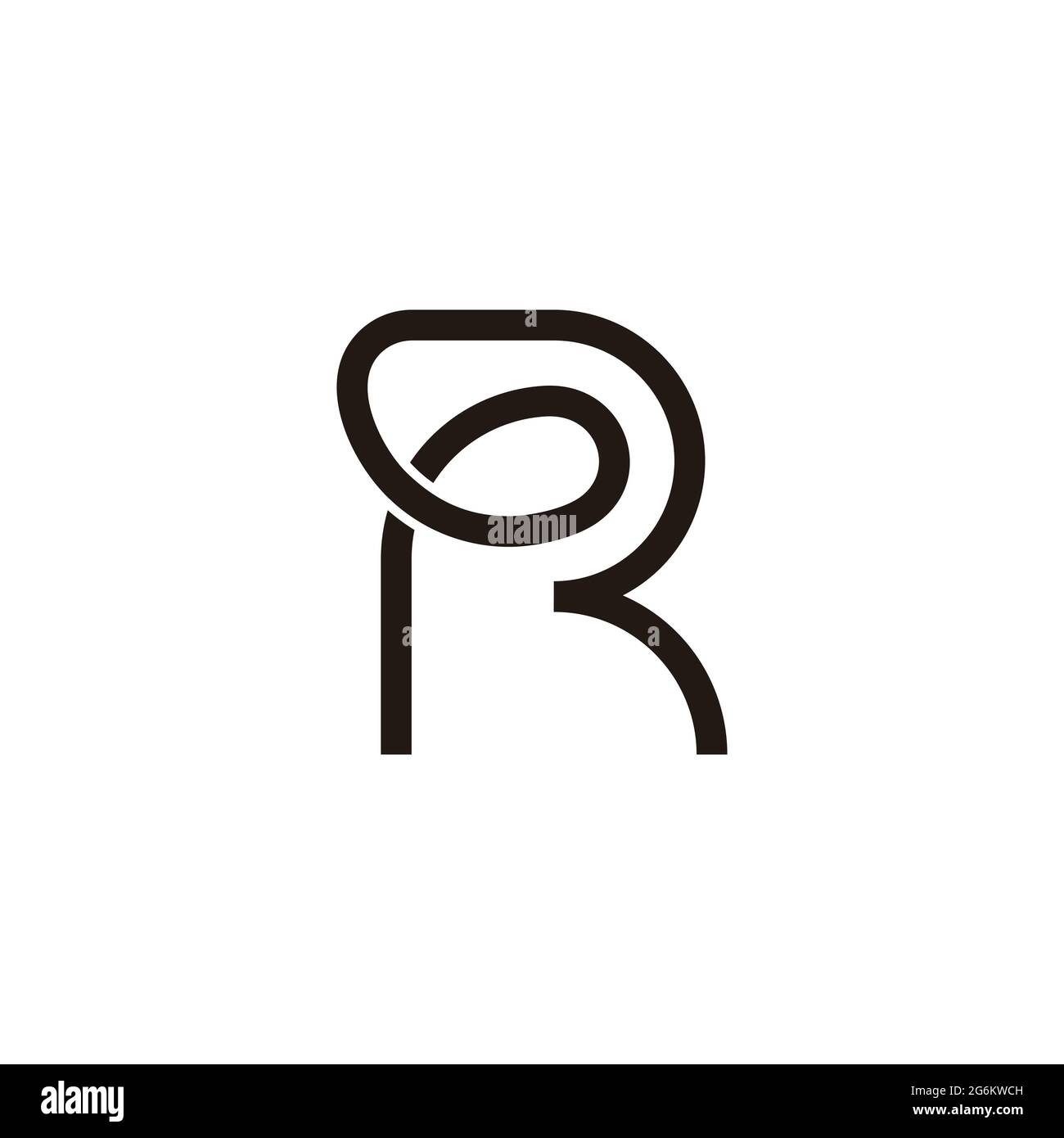 letter pr abstract thin line overlap logo vector Stock Vector Image ...