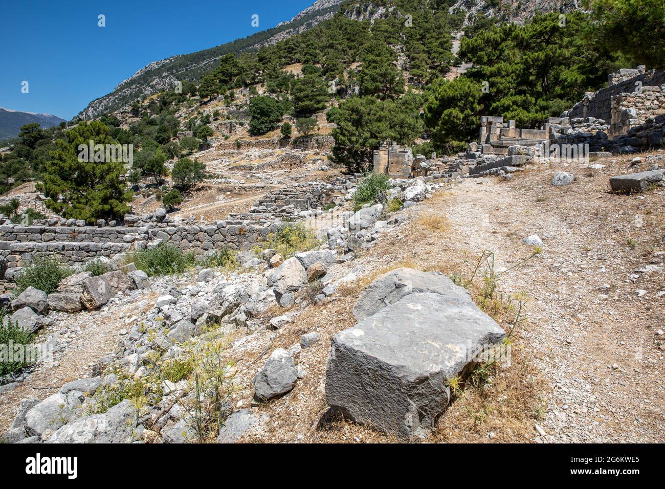 Ruins of the ancient city of Arycanda, Finike, Antalya, Turkey Stock ...
