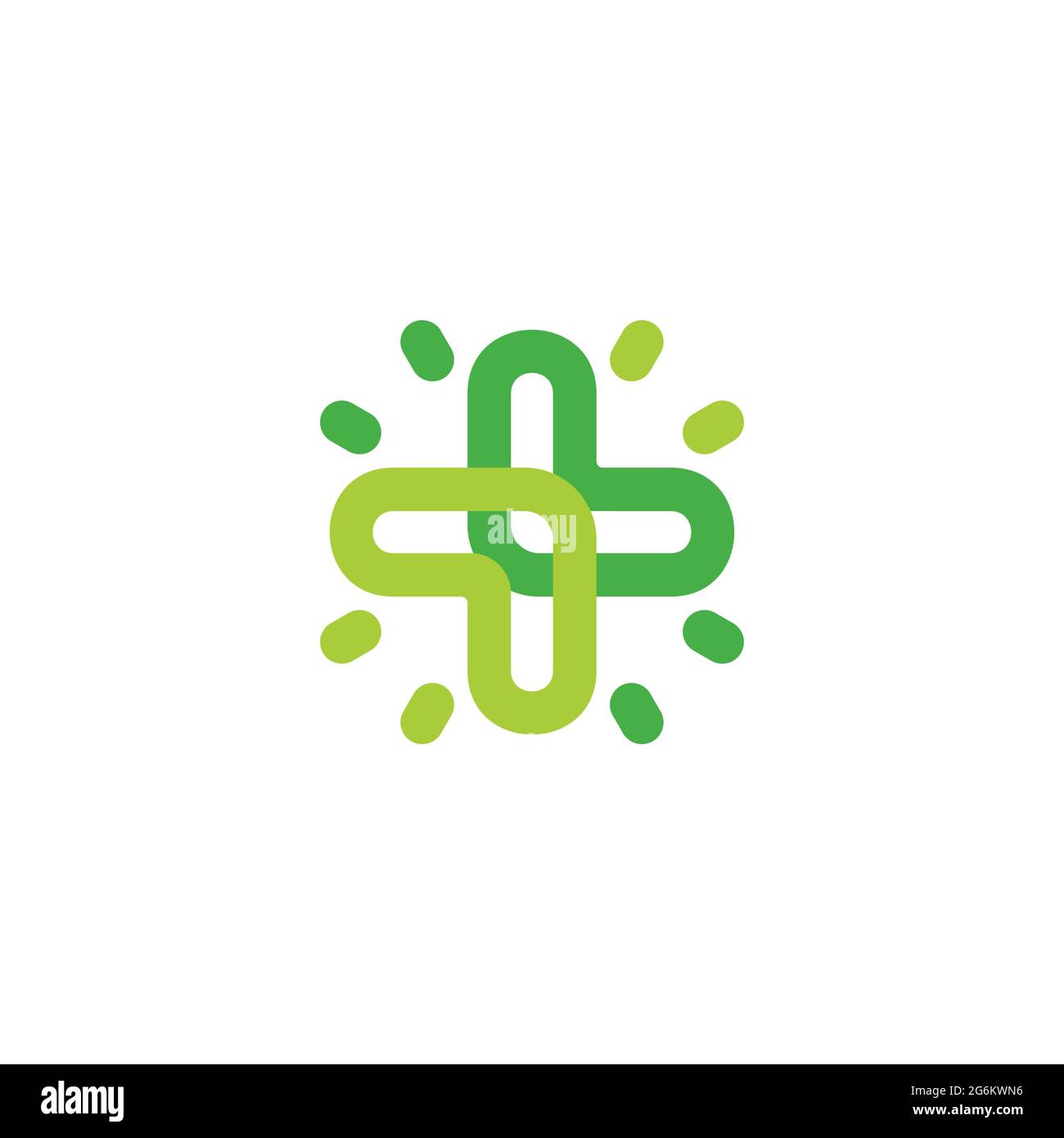colorful plus medical shine green leaf design logo vector Stock Vector ...