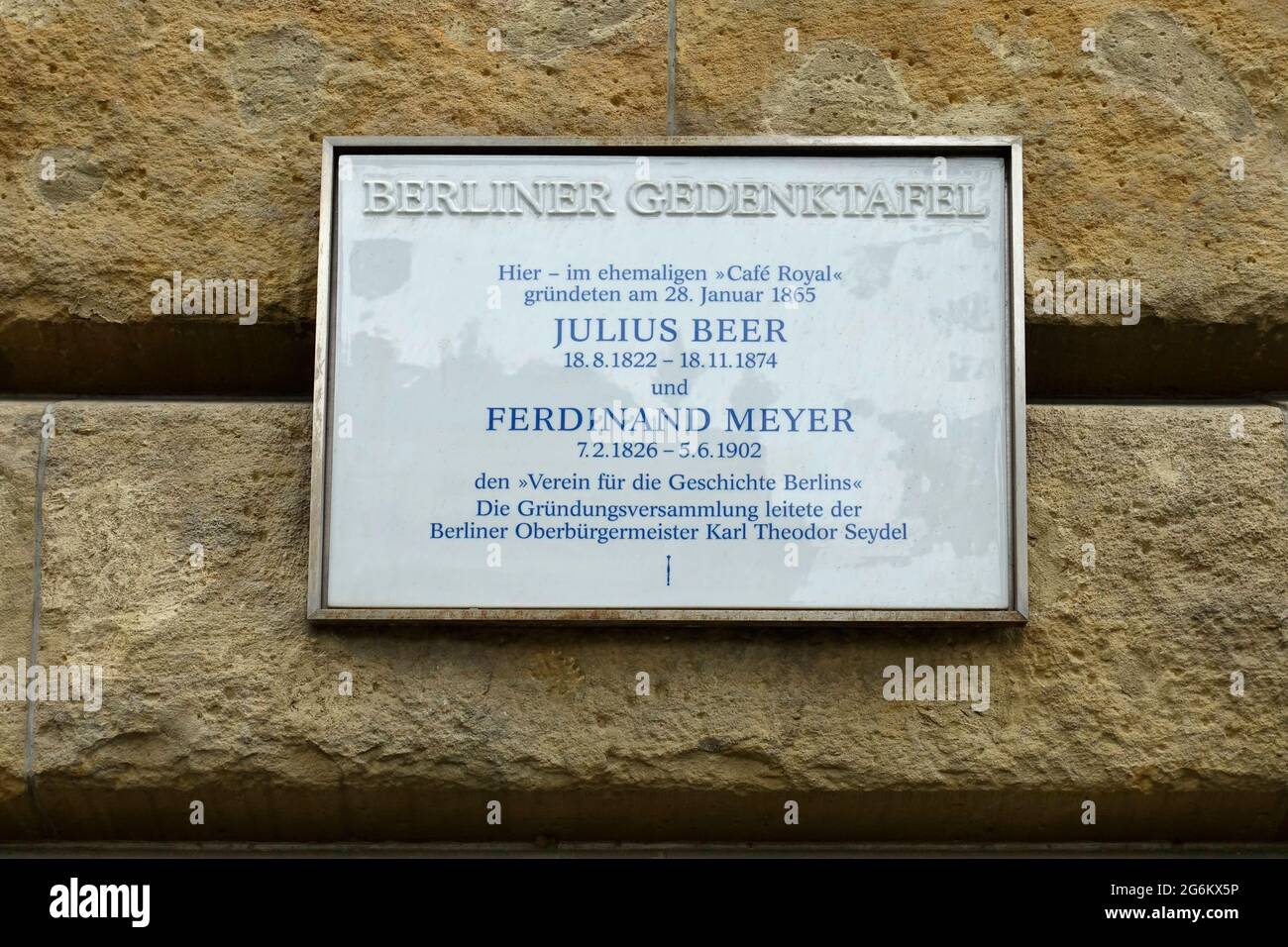 Memorial plaque of Julius Beer and Ferdinand Meyer, Berlin, Germany ...