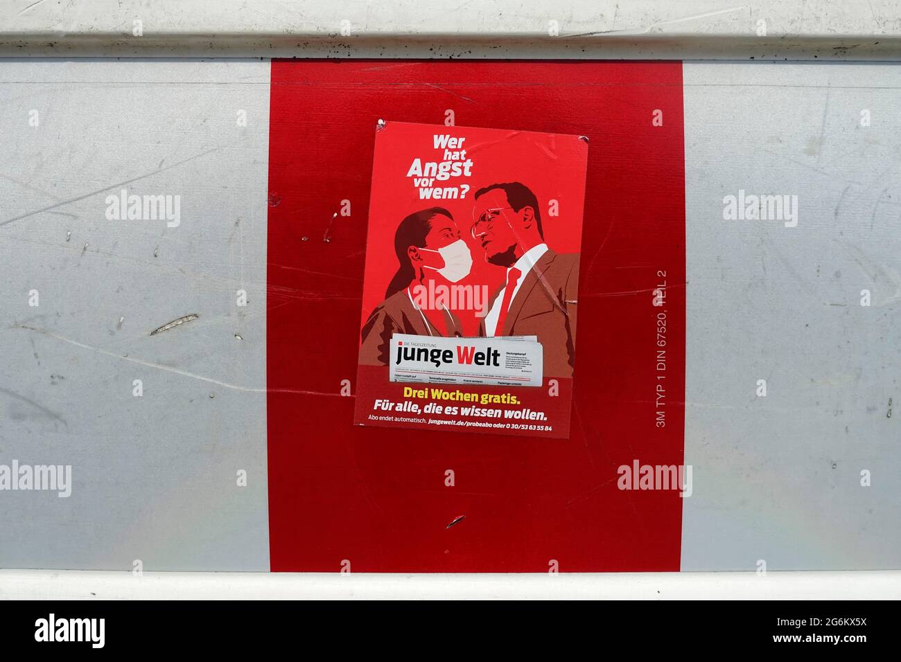 Promotion sticker, who is afraid of whom? Newspaper Junge Welt, Berlin ...