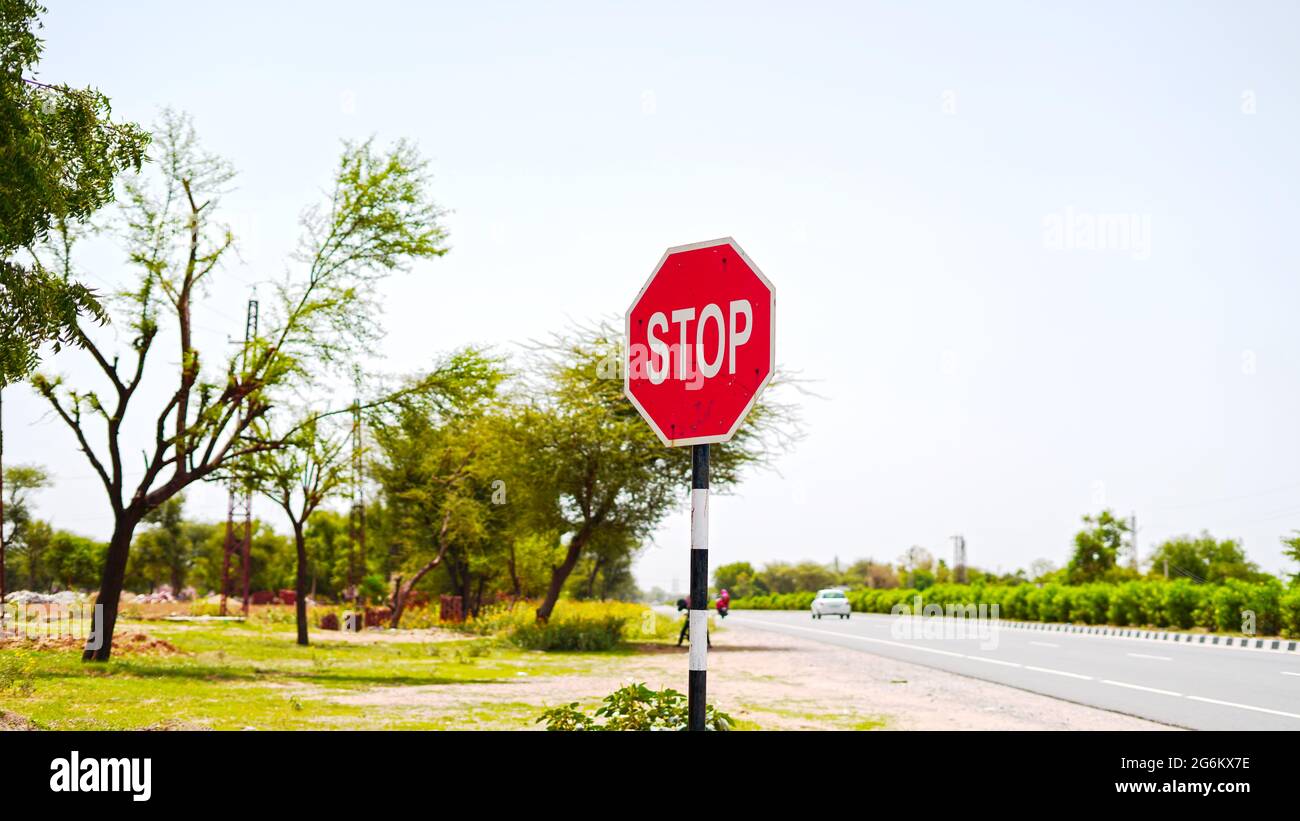 Stop sign end of the street hi-res stock photography and images - Alamy