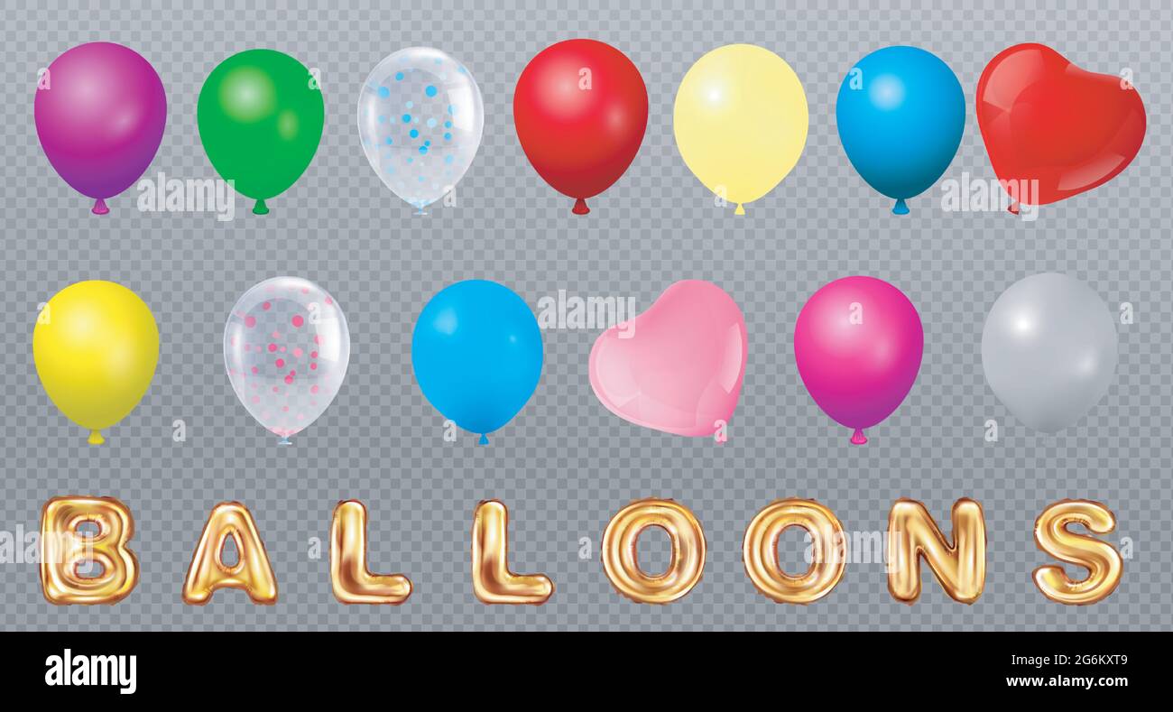 Realistic air balloons set Stock Vector Images - Alamy