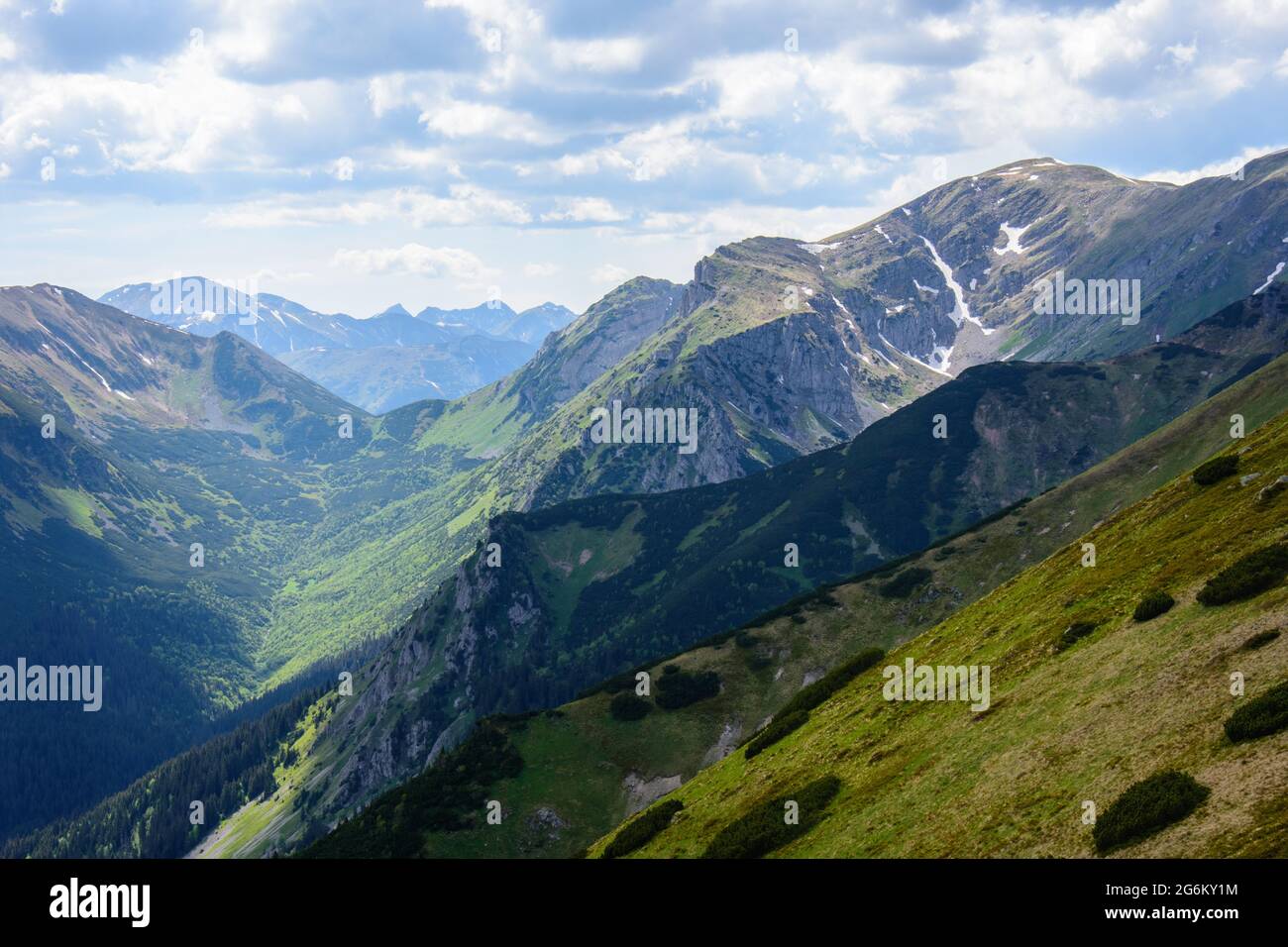 Tatra National Park in summer. On the trail. Panorama of the Western ...